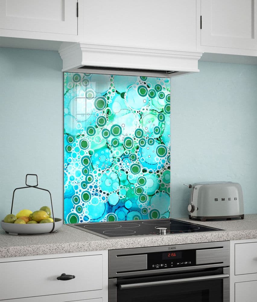 Blue Green Bubble Abstract Splashback 141-SB