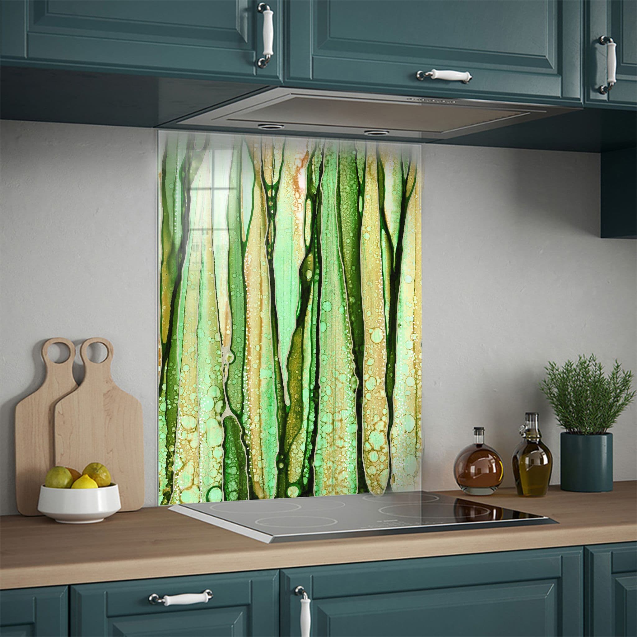 Green Vertical Splashback