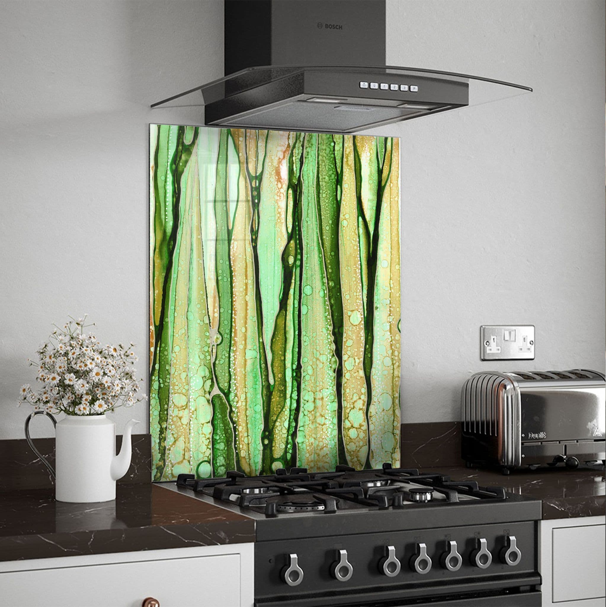Green Vertical Splashback