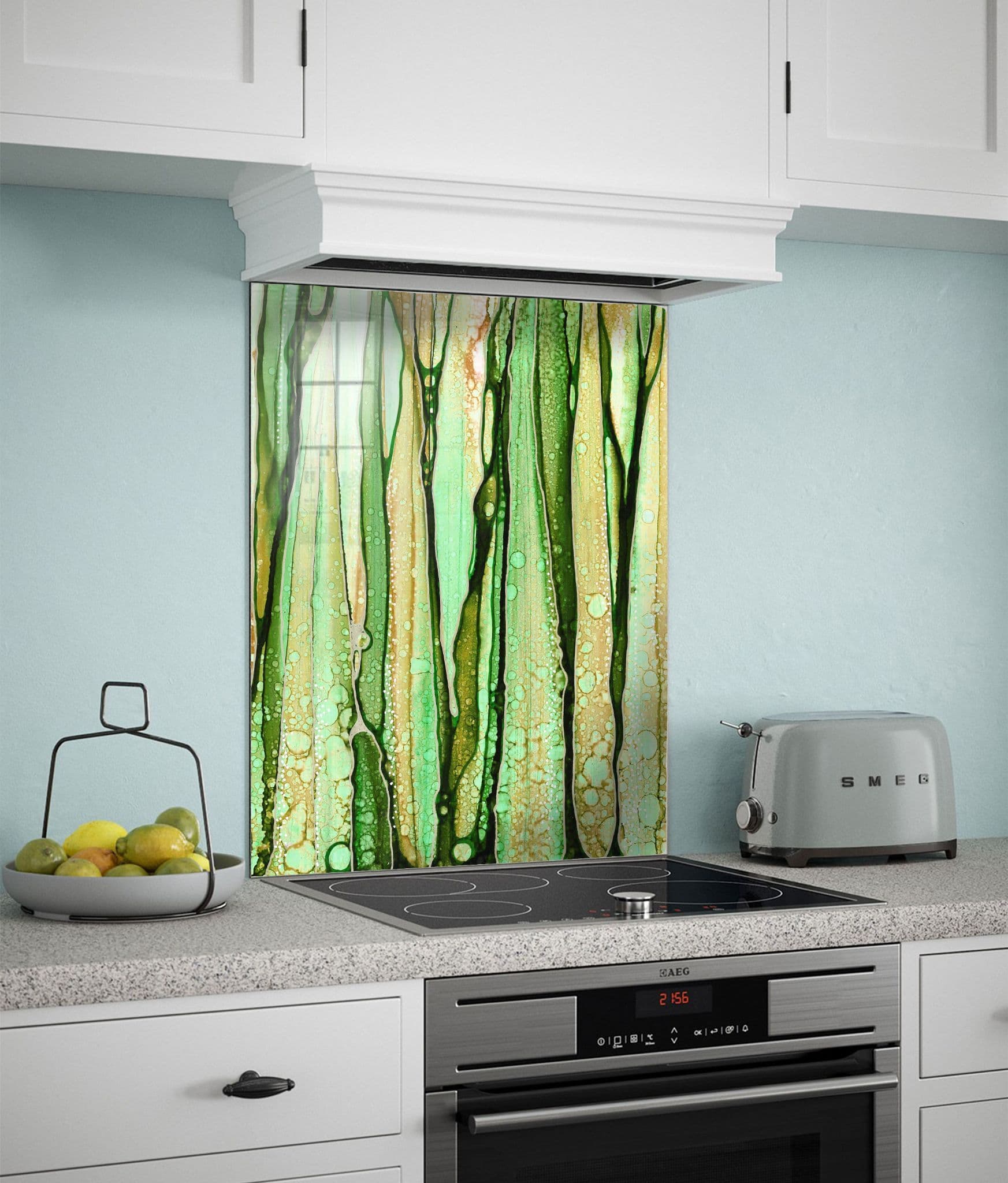 Green Vertical Splashback