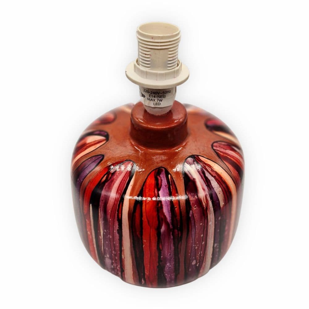 Plum Red Round Table Lamp