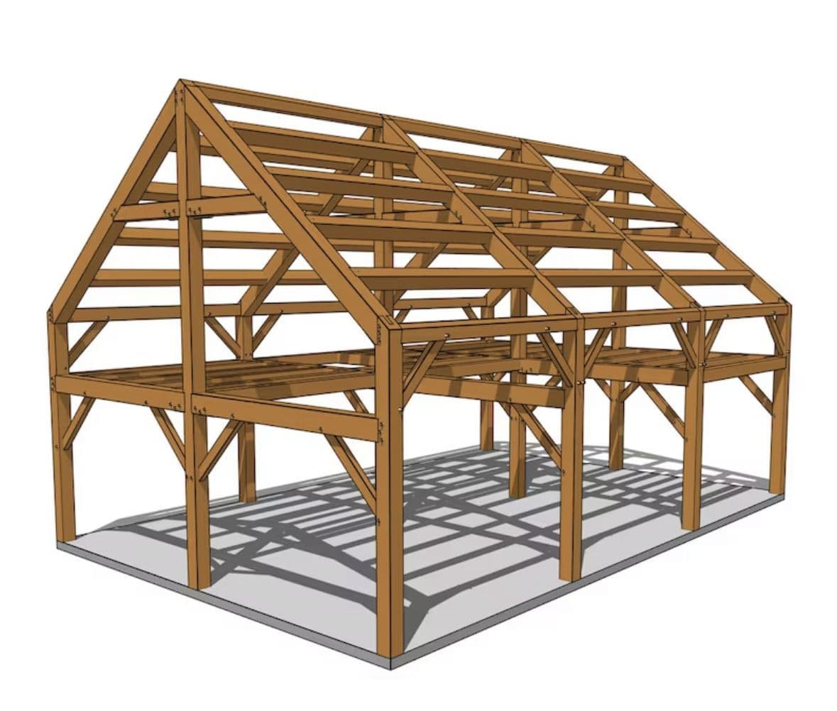 GREEN OAK FRAME DUTCH BARN 2 STORY