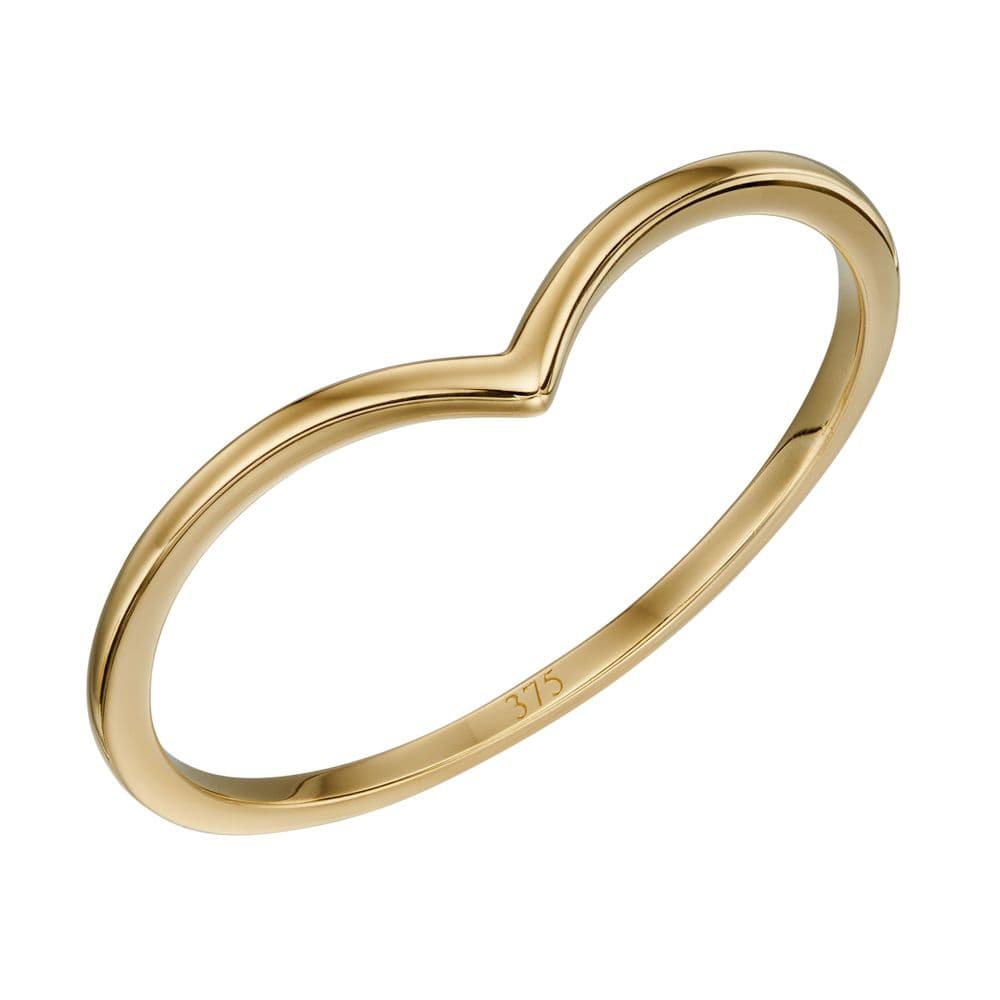 V Shape Band Gold Stacking Ring