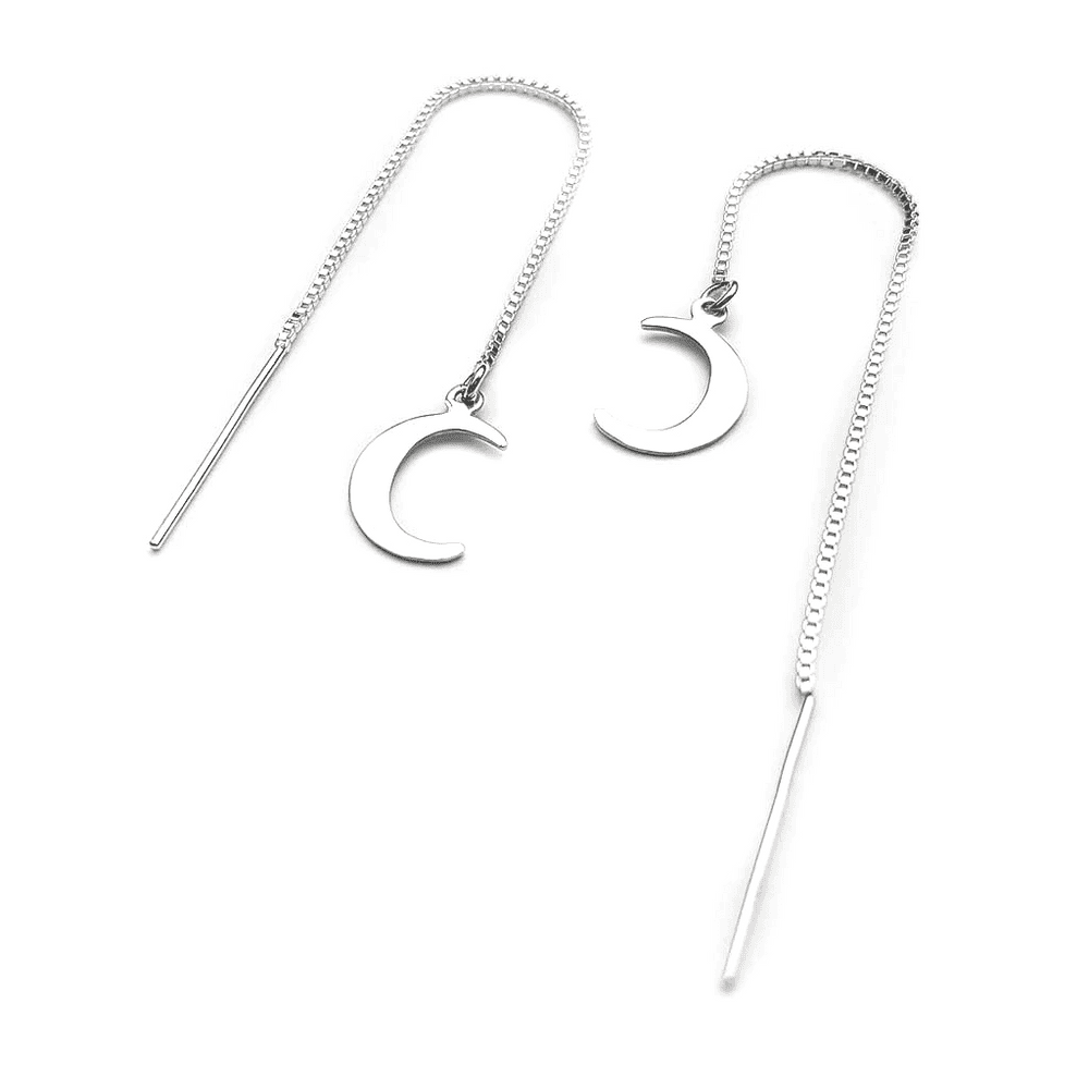 Moon Crescent Pull Through Earrings