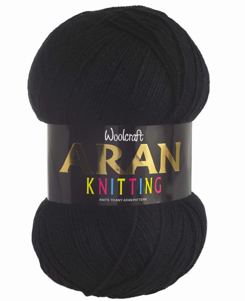 Aran 400gm By Woolcraft 891 Black