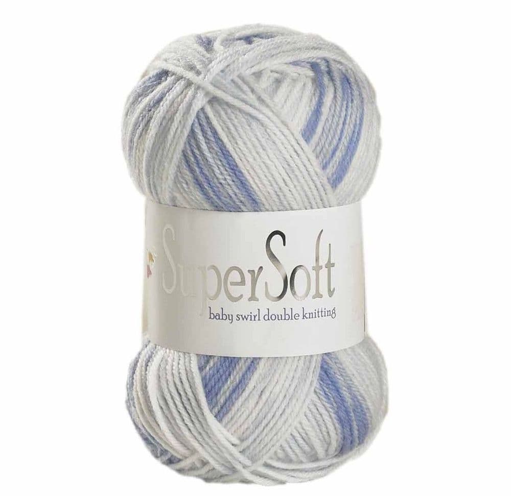 Supersoft Baby Swirl DK 100g 230 Blue Swirl