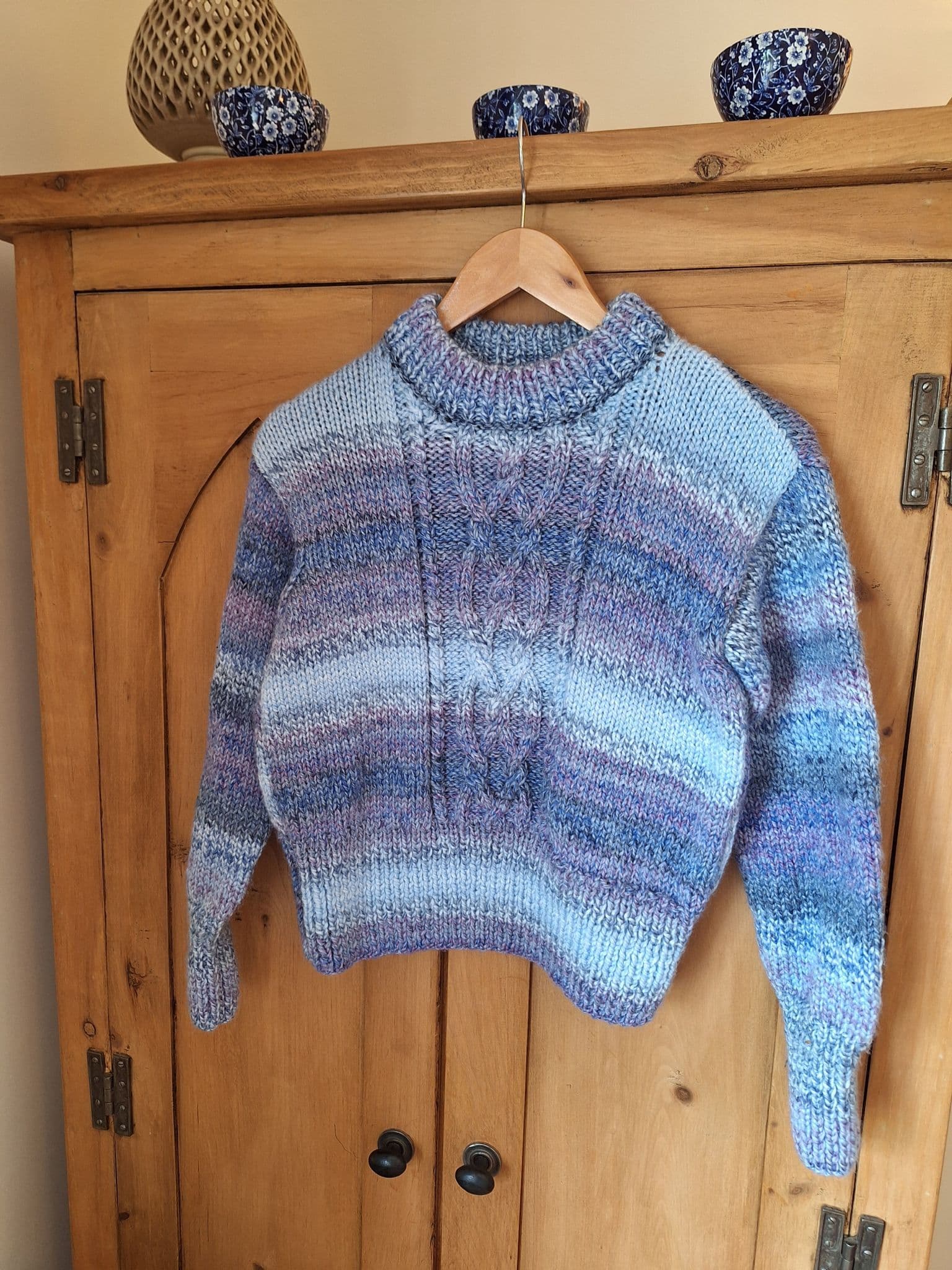 Ladies Cable Panel Sweater Knitting Pattern | Family Business ...