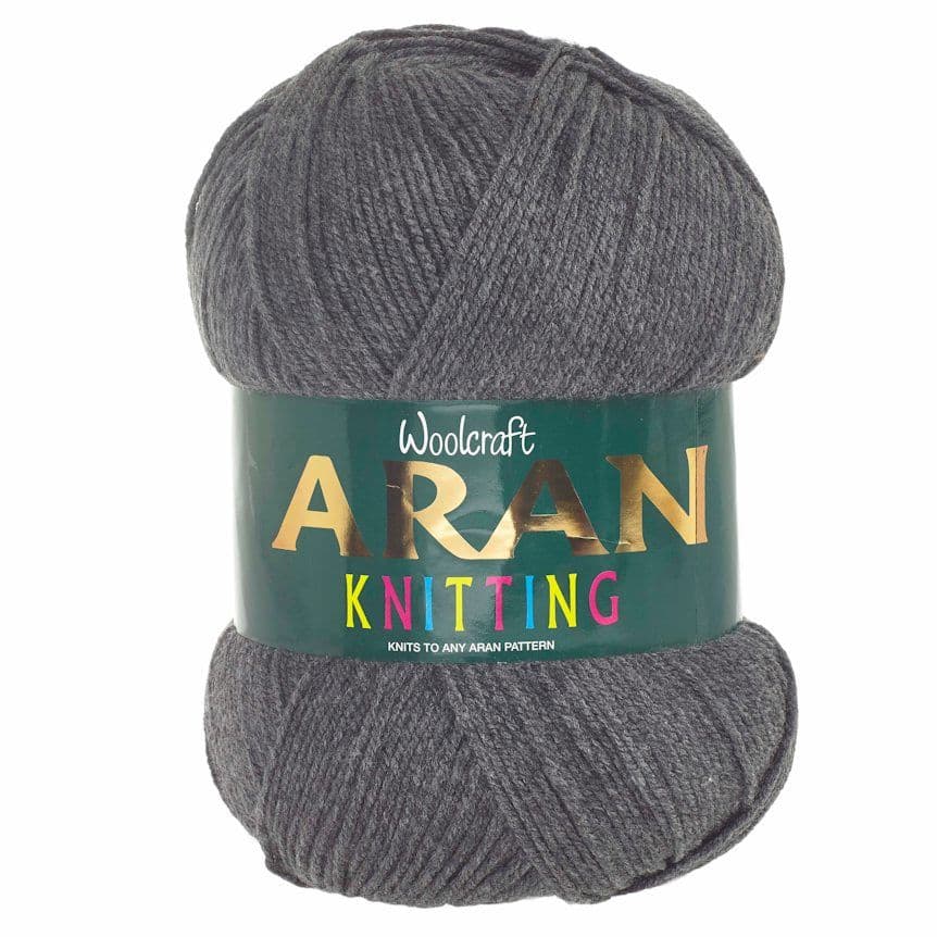 Woolcraft Aran 100 Acrylic 400gm 244 Charcoal