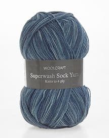 Woolcraft Superwash Sock Wool 4 Ply 044 Denim Blend 100g