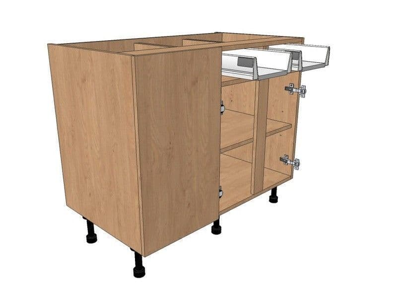Remo Matt Regiment 1200mm Drawerline Corner Base 2 Door 2 Drw 400mm LH ...