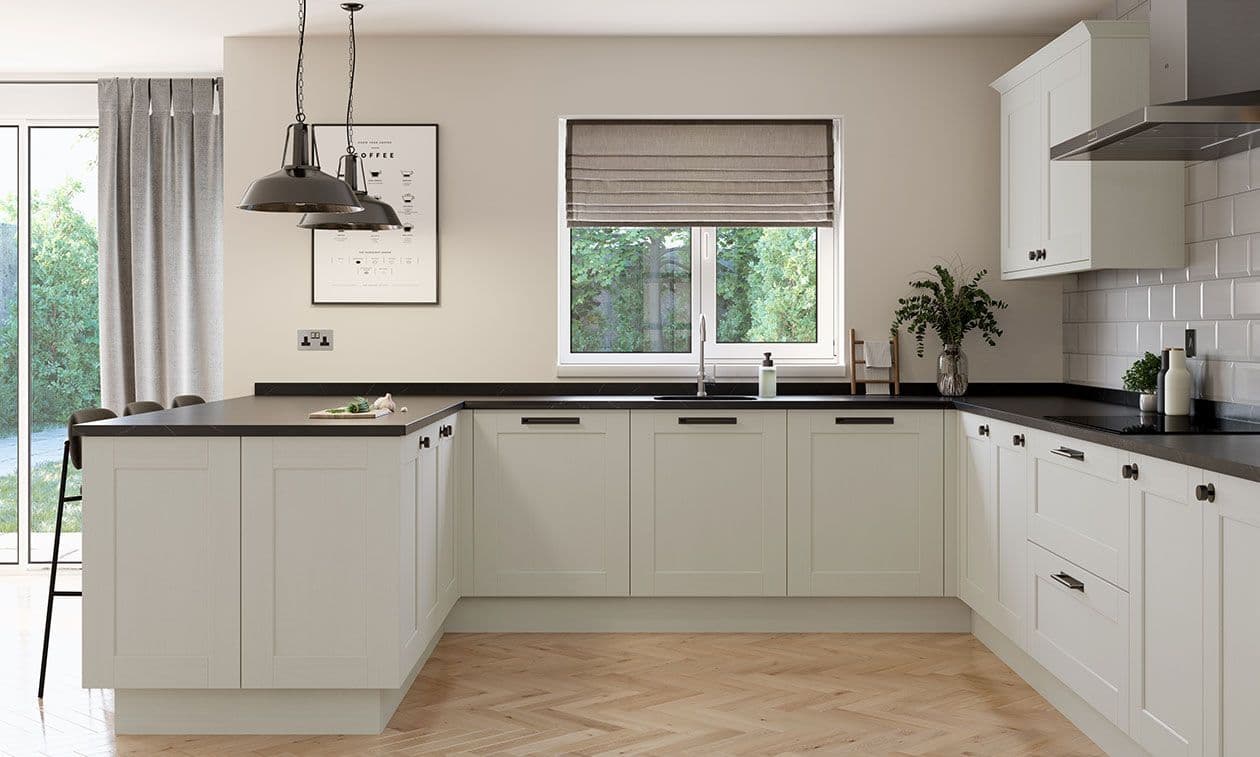 Belsay Dove Grey 450mm Highline Peninsular Base Unit 2 Door