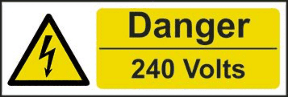 Danger 240 Volts Electrical Safety Sign | Danger Signs | Free Delivery