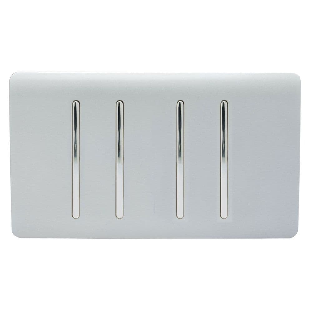 Trendi 4 Gang Modern Designer Light Switch 1x 1 or 2 Way & 3 x ...
