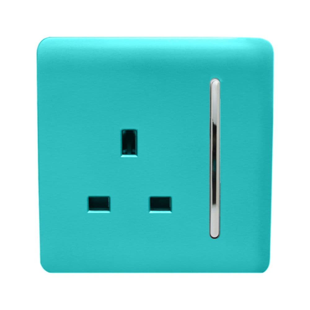 Trendi Switch 1 Gang 13 Amp Switched Modern Designer Plug Socket in ...