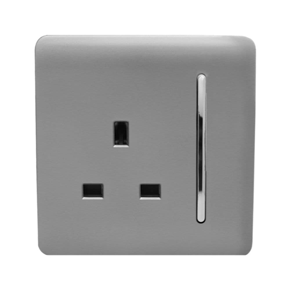 Trendi Switch 1 Gang 13 Amp Switched Modern Designer Plug Socket in ...