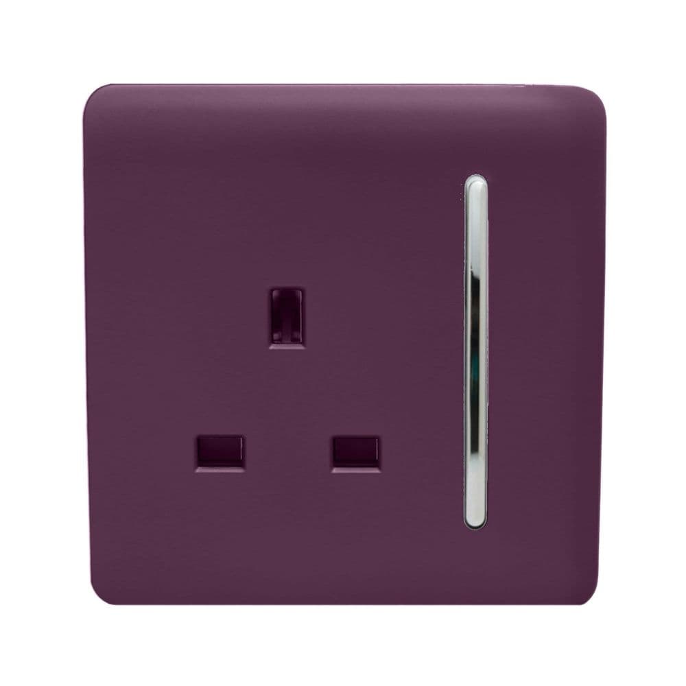 Trendi Switch 1 Gang 13 Amp Switched Modern Designer Plug Socket in ...