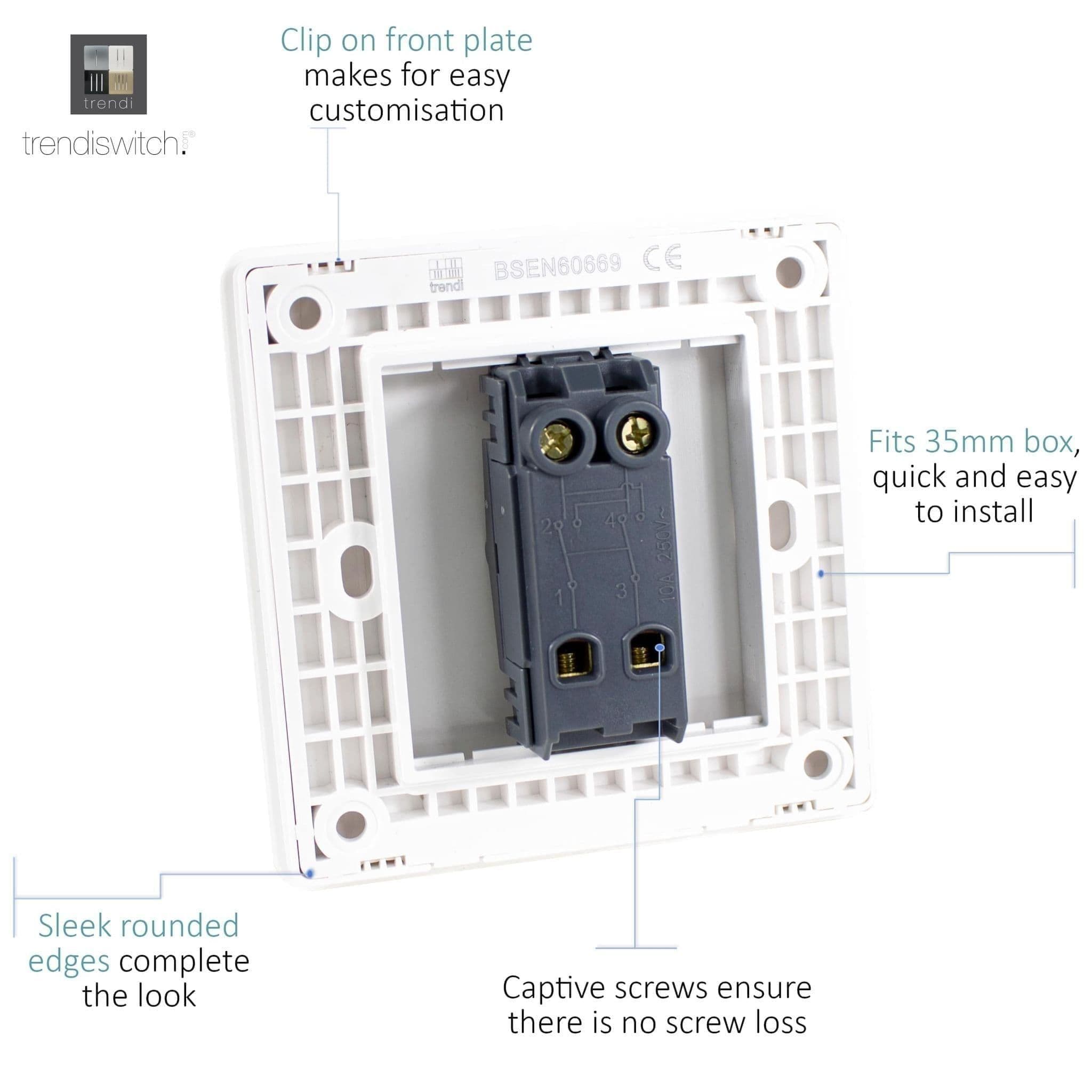 Trendi Switch 1 Gang Intermediate Rocker Modern Designer Light Switch ...