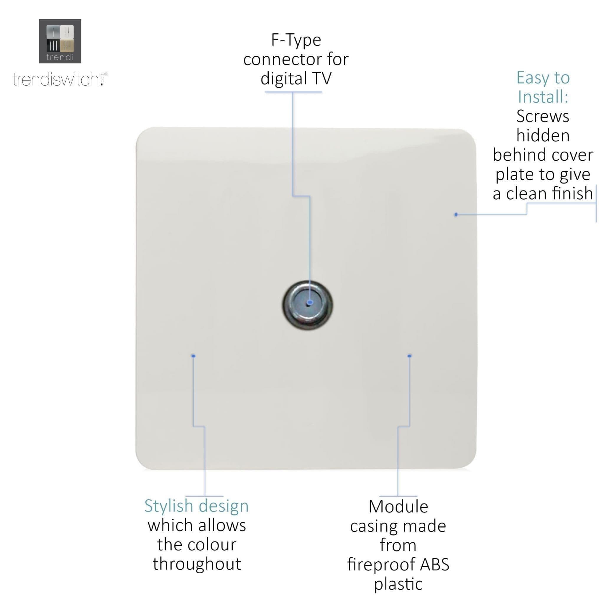Trendi Switch 1 Gang Male F-Type Satellite Modern Designer Television ...