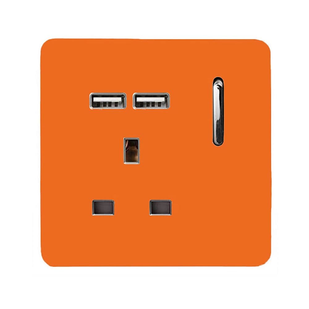 Trendi Switch 1 Gang USB 2100mA Modern Designer Plug Socket in Sunset ...