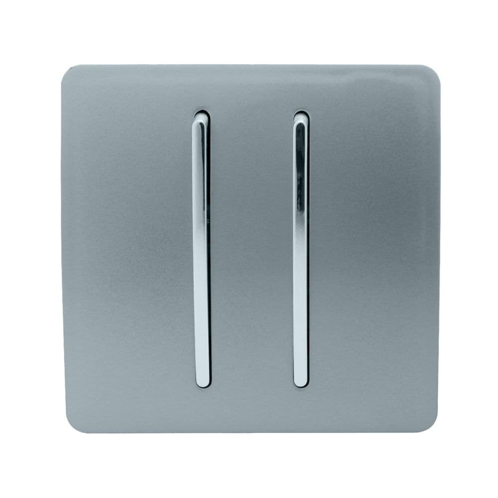 Trendi Switch 2 Gang 1 or 2 way Rocker Modern Designer Light Switch in ...