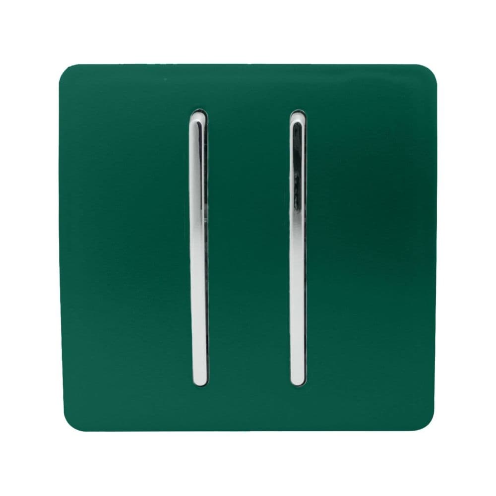 Trendi Switch 2 Gang 1 or 2 way Rocker Modern Designer Light Switch in ...