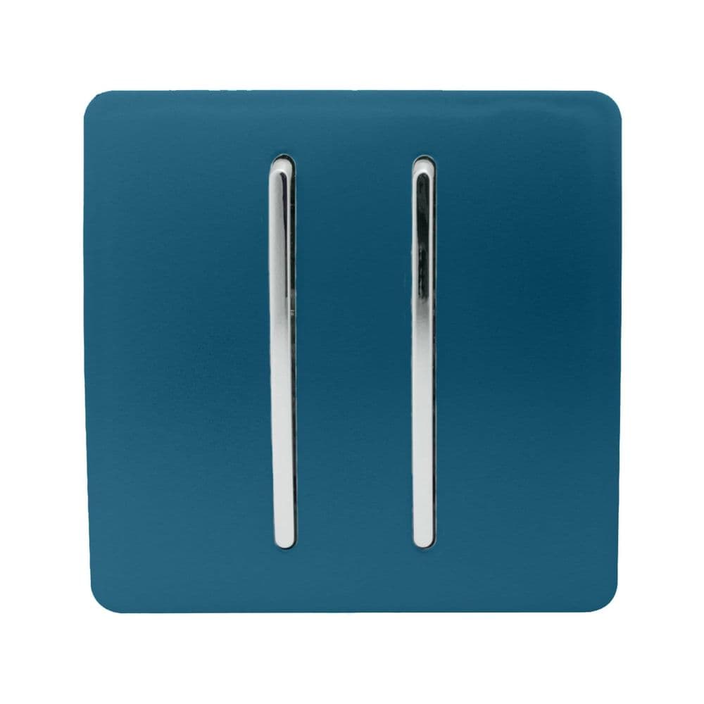 Trendi Switch 2 Gang 1 or 2 way Rocker Modern Designer Light Switch in ...