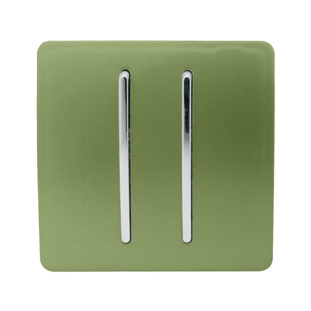 Trendi Switch 2 Gang 1 or 2 way Rocker Modern Designer Light Switch in ...