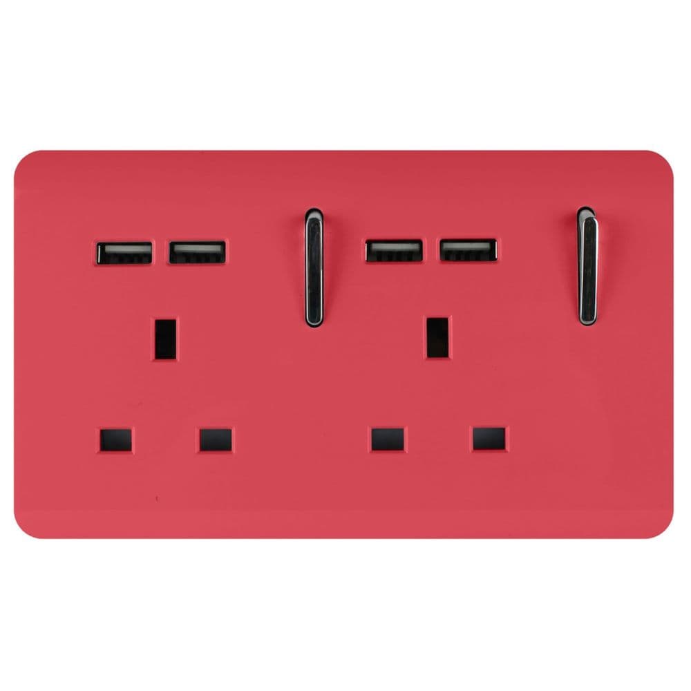 Trendi Switch 2 Gang 4 Port USB 2100mA Modern Designer Plug Socket in ...