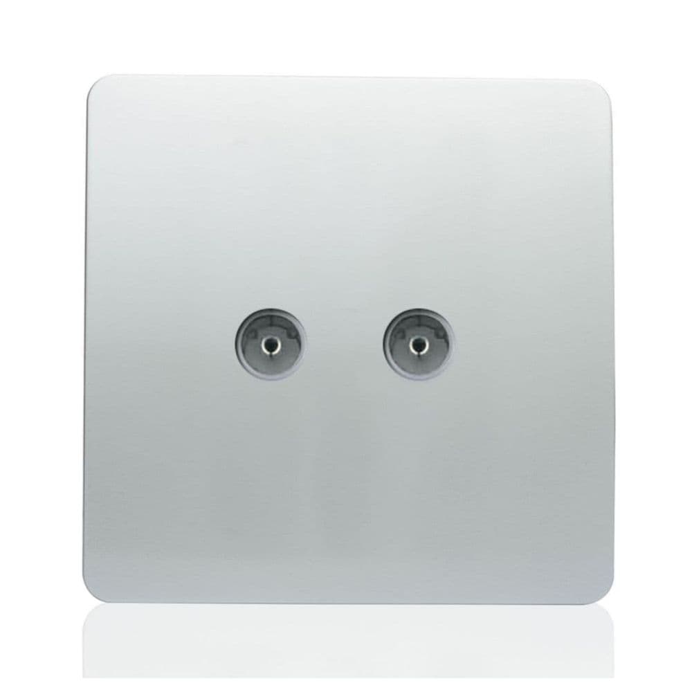Trendi Switch 2 Gang Female Co-Axial Modern Designer Television Socket ...