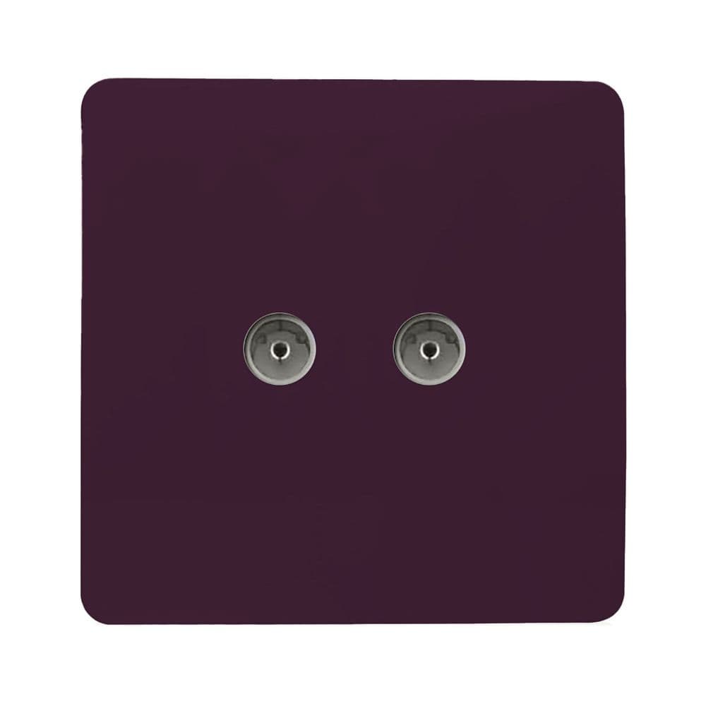 Trendi Switch 2 Gang Female Co-Axial Modern Designer Television Socket ...