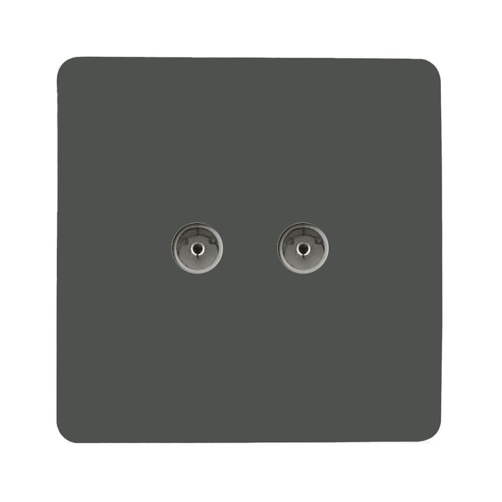 Trendi Switch 2 Gang Spare Faceplate For Co-Axial Modern Designer ...