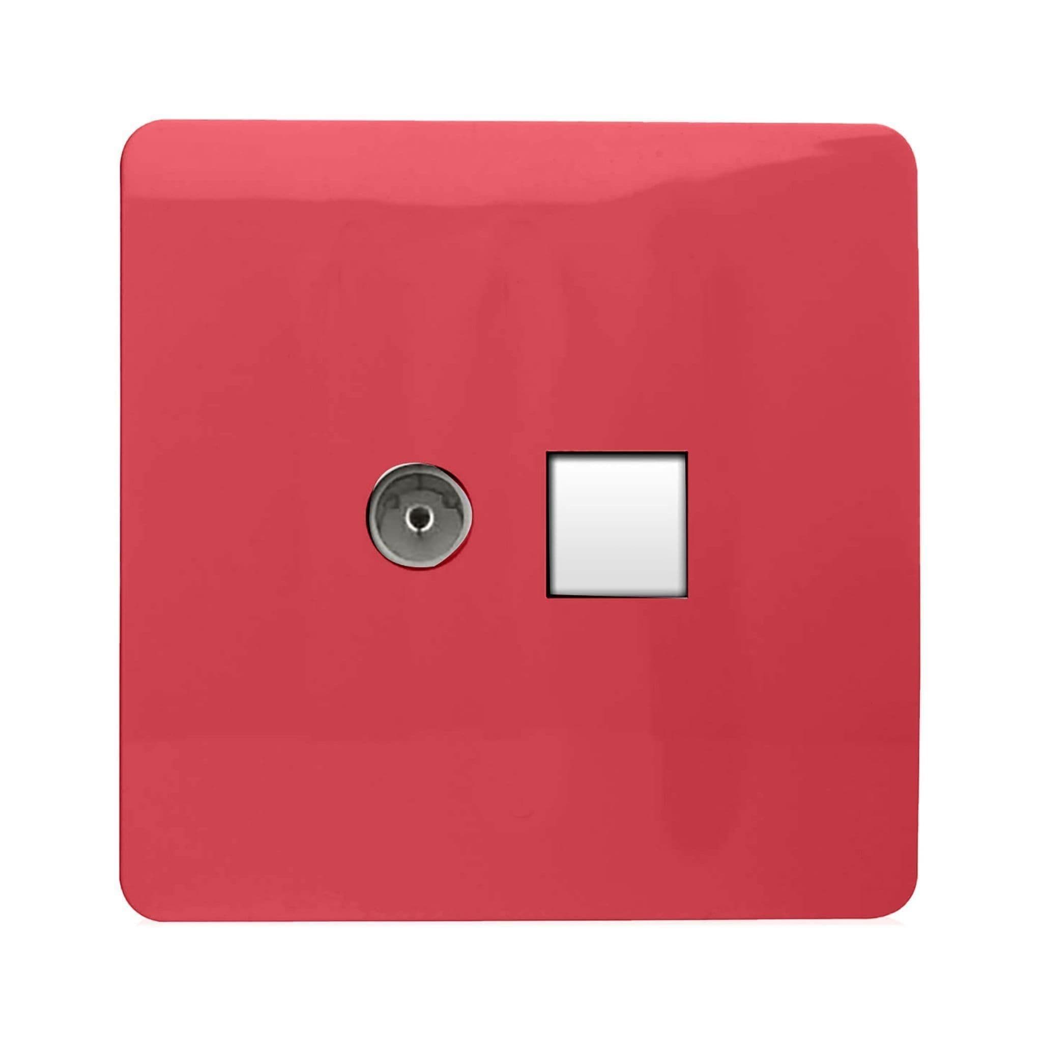Trendi Switch 2 Gang Spare Faceplate For Modern Designer PC Ethernet ...