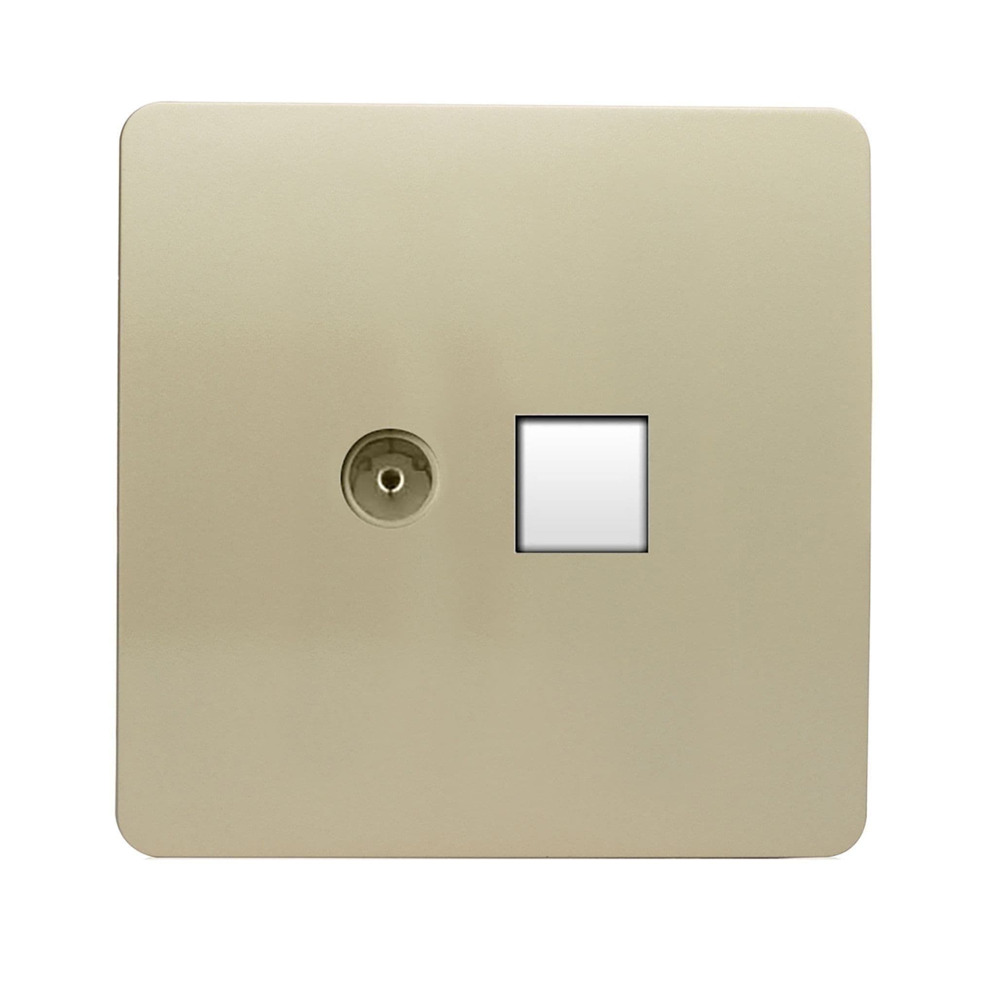Trendi Switch 2 Gang TV Co-Axial & RJ45 Cat 5e Modern Designer PC ...