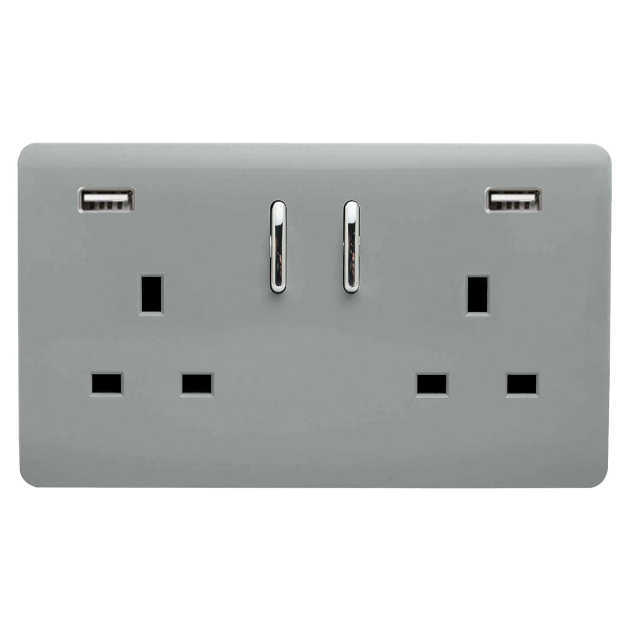 Trendi Switch 2 Gang USB Spare Faceplate For Modern Designer Plug ...