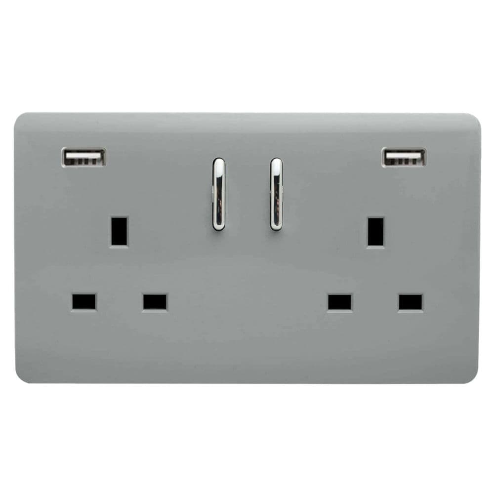 Trendi Switch 2 Gang USB Spare Faceplate For Modern Designer Plug ...