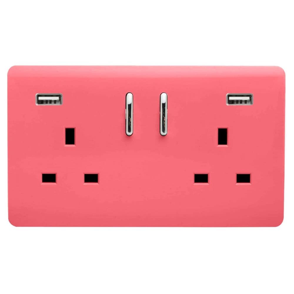 Trendi Switch 2 Gang USB Spare Faceplate For Modern Designer Plug ...