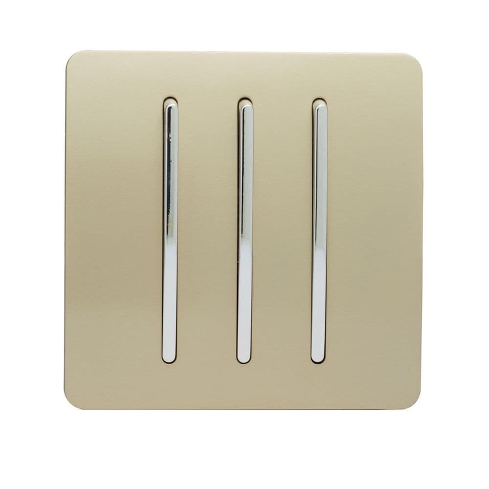 Trendi Switch 3 Gang 1 or 2 way Rocker Modern Designer Light Switch in ...
