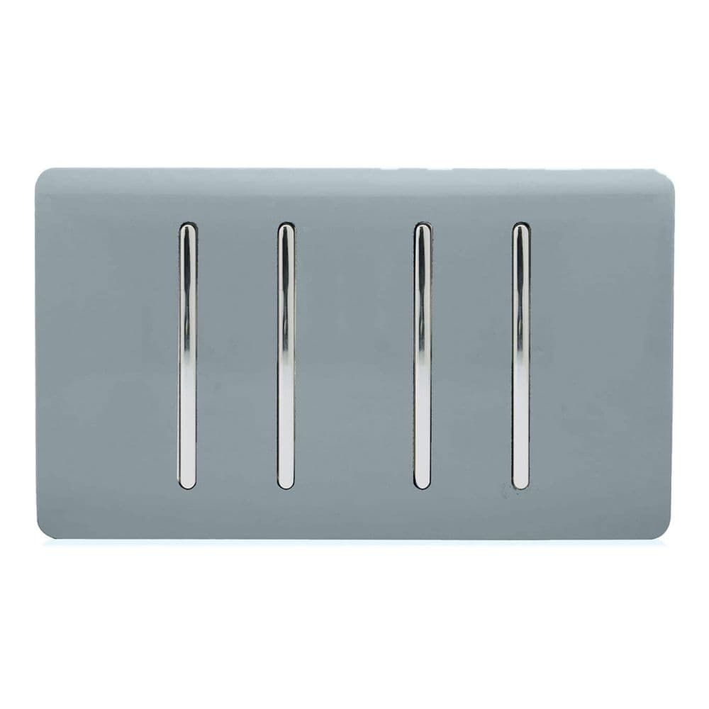 Trendi Switch 4 Gang Modern Designer Light Switch 1x 1 or 2 Way & 3 x ...