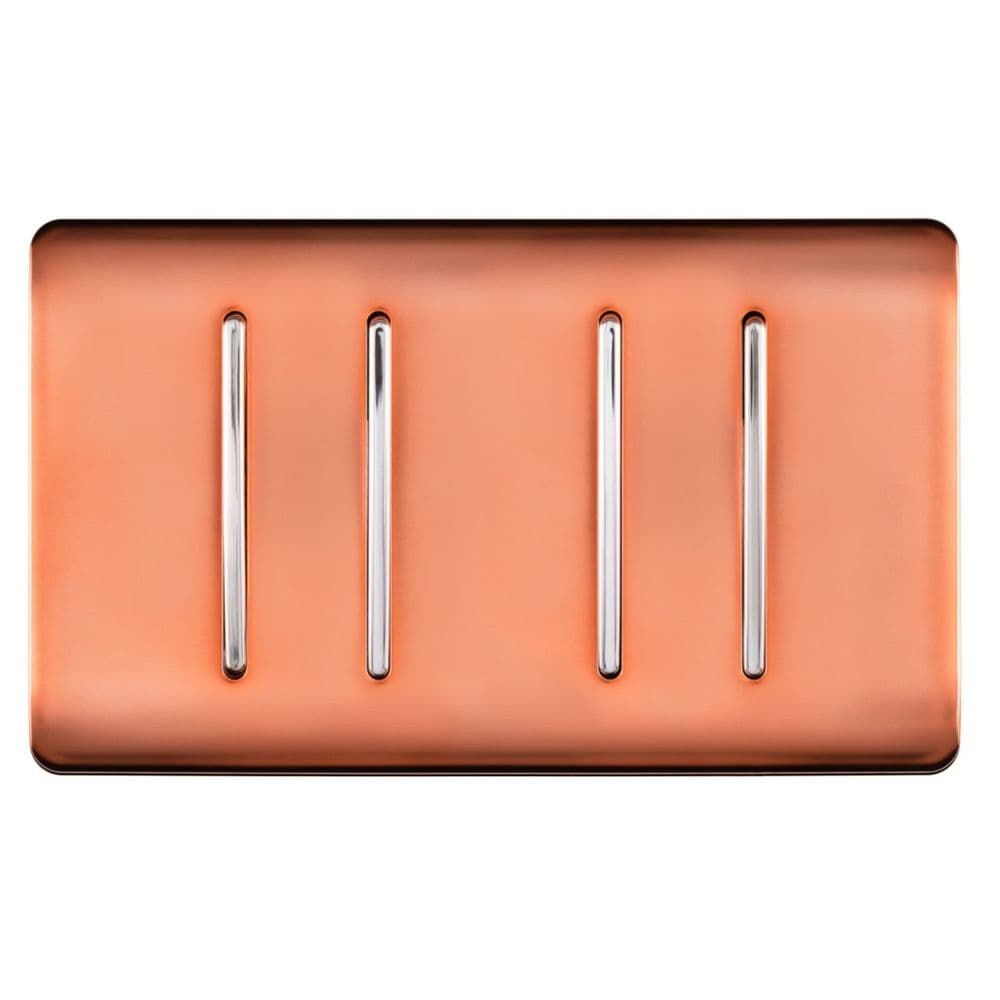 Trendi Switch 4 Gang Spare Twin Faceplate for Modern Designer Light ...