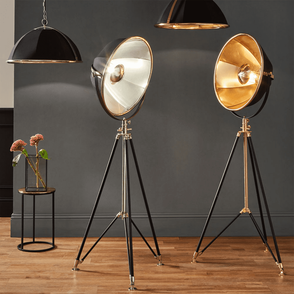 Cinematic Hollywood Film Style Black And SILVER Tripod Floorstanding ...