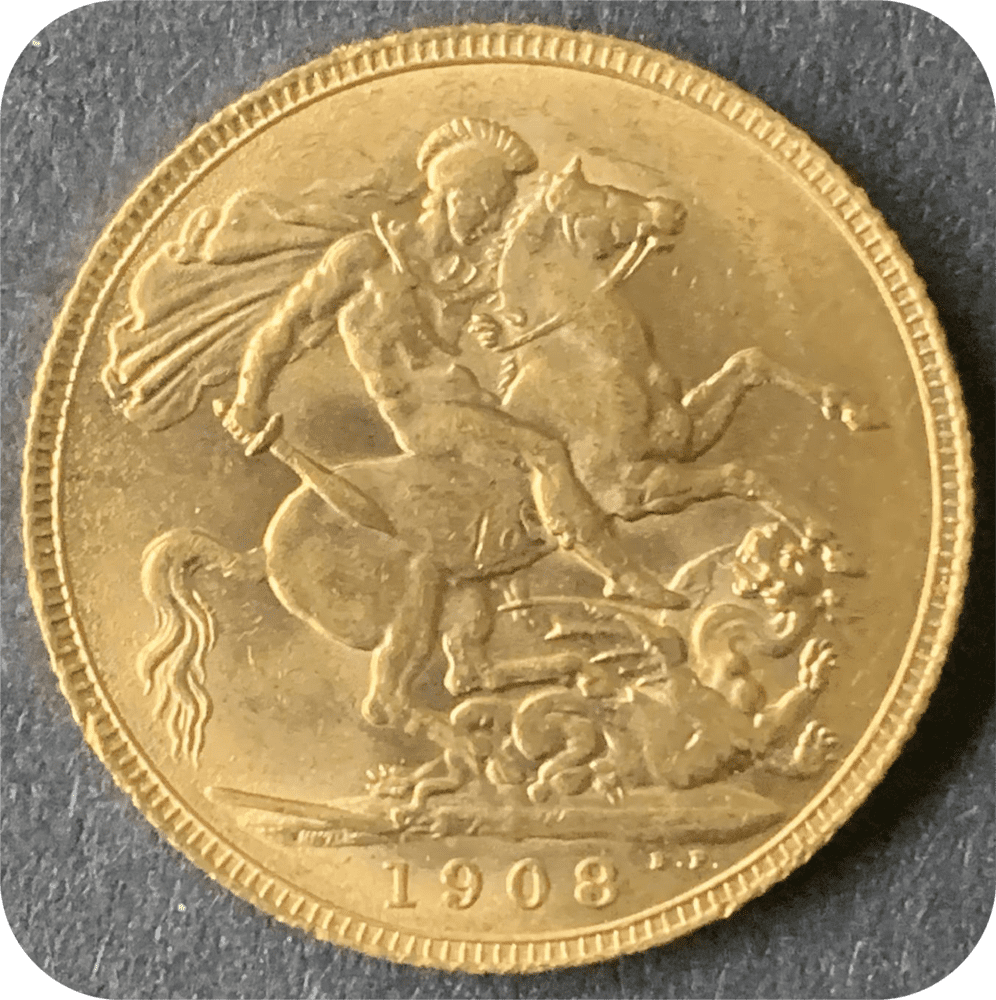 1908 Gold Sovereign Coin London Mint