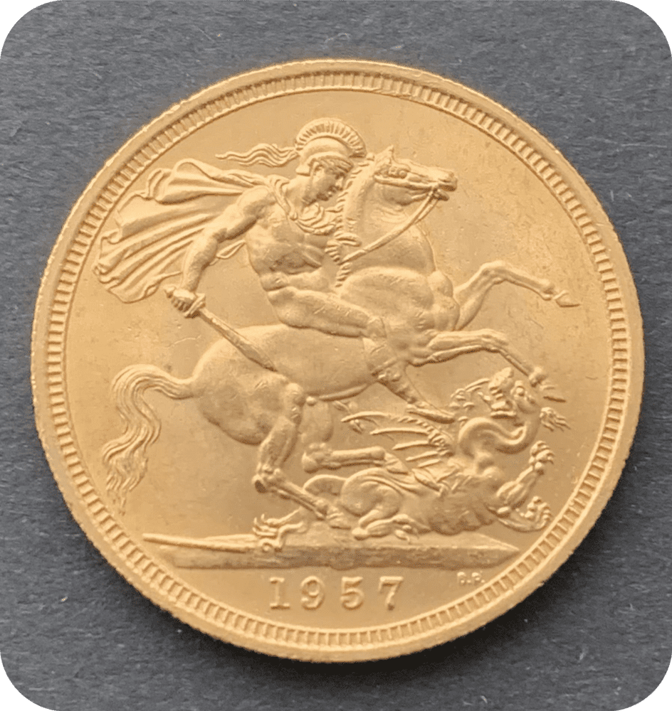 1957 Gold Sovereign Scarce Finer Milled Edge