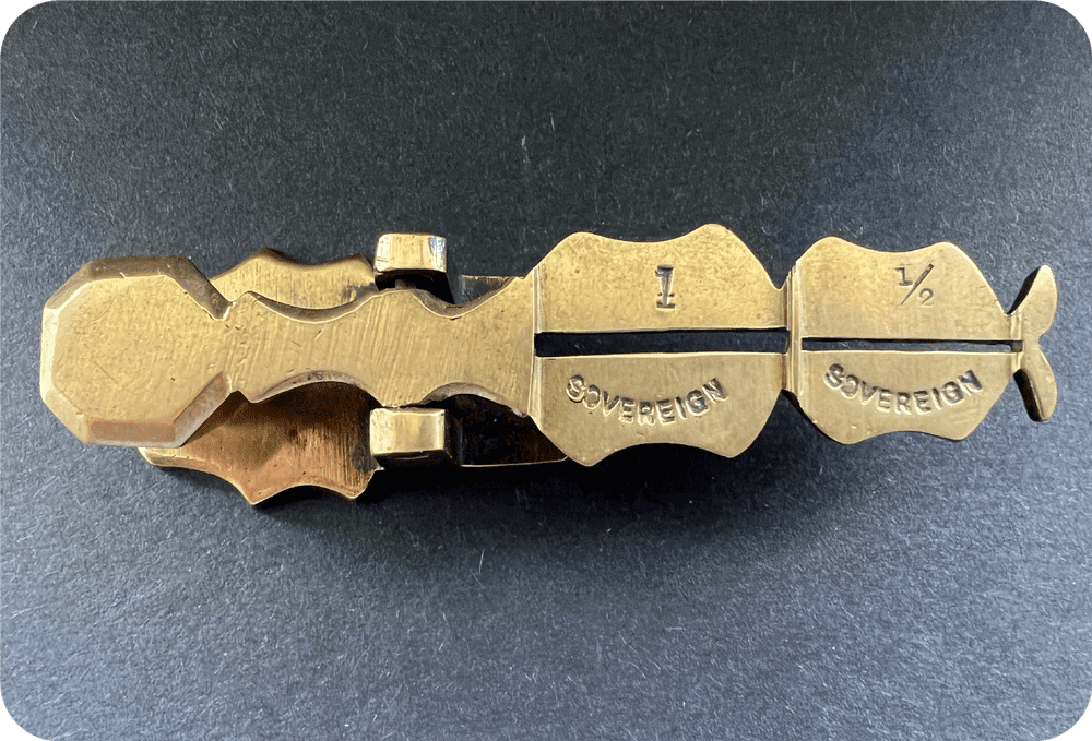 Antique Rare Brass Sovereign Rocker Coin Scale