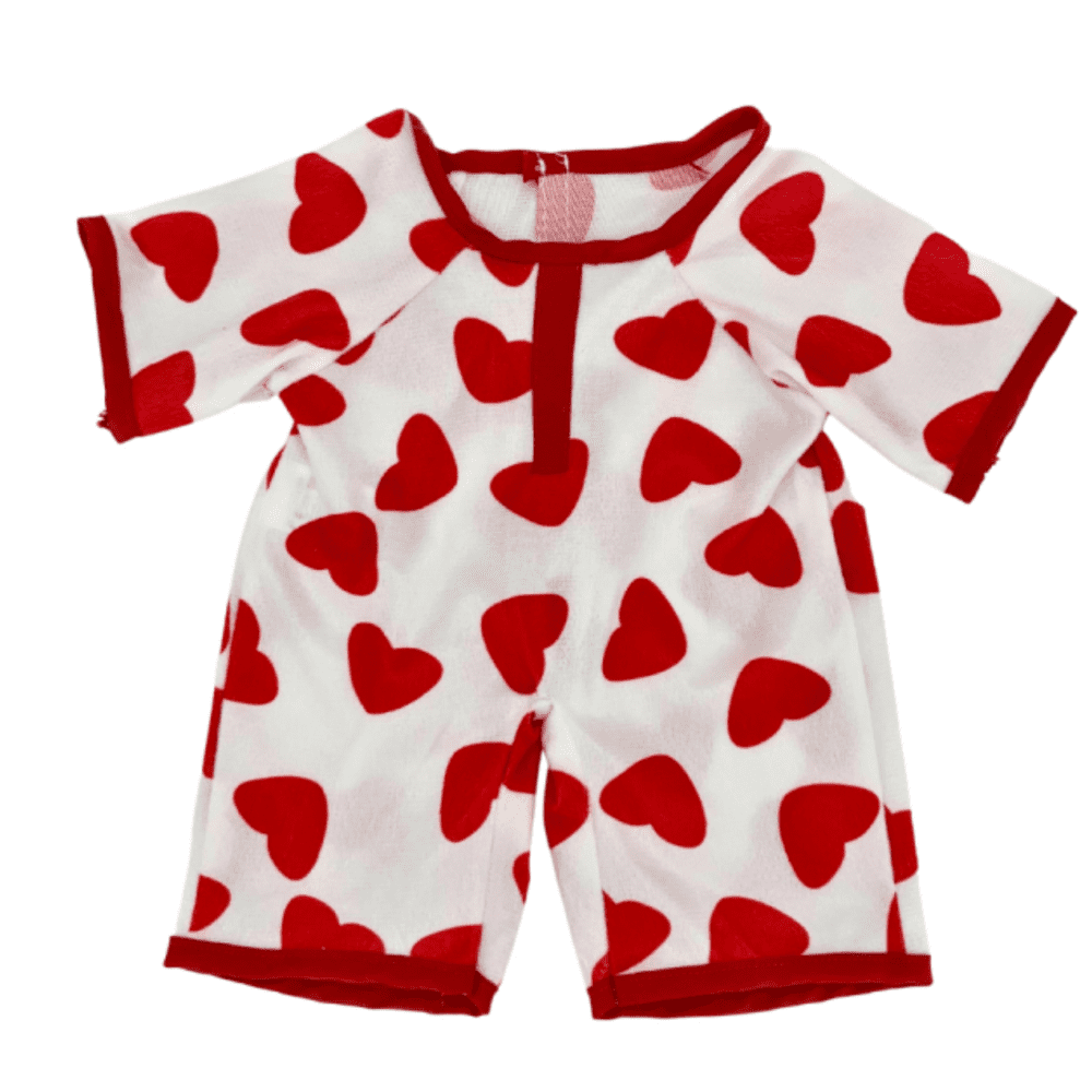 16 inch Heart Onesie Sleeper - Teddy Bear Clothes