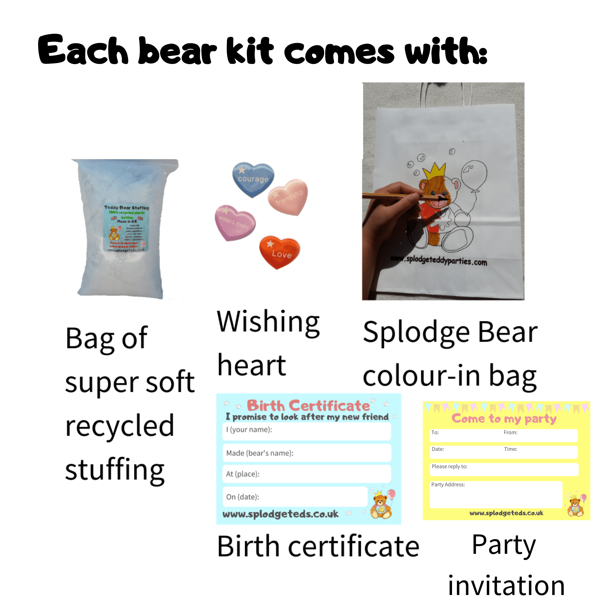 Build a Teddy Bear Party - 18 x 16 inch Teddy Bears TM - no sew