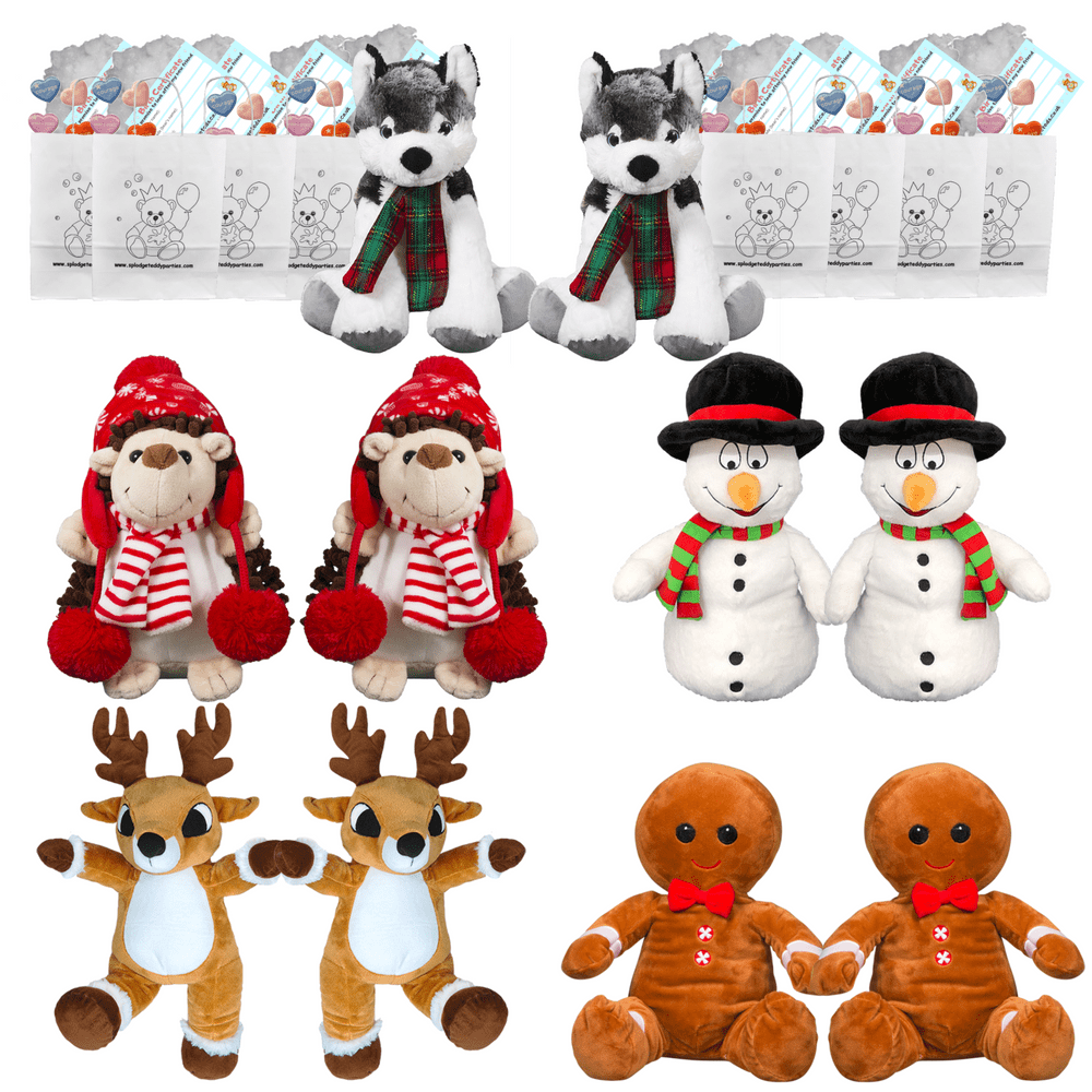 Build a Teddy Bear Party Pack - 10 x 16 inch Christmas Teddies - Set B