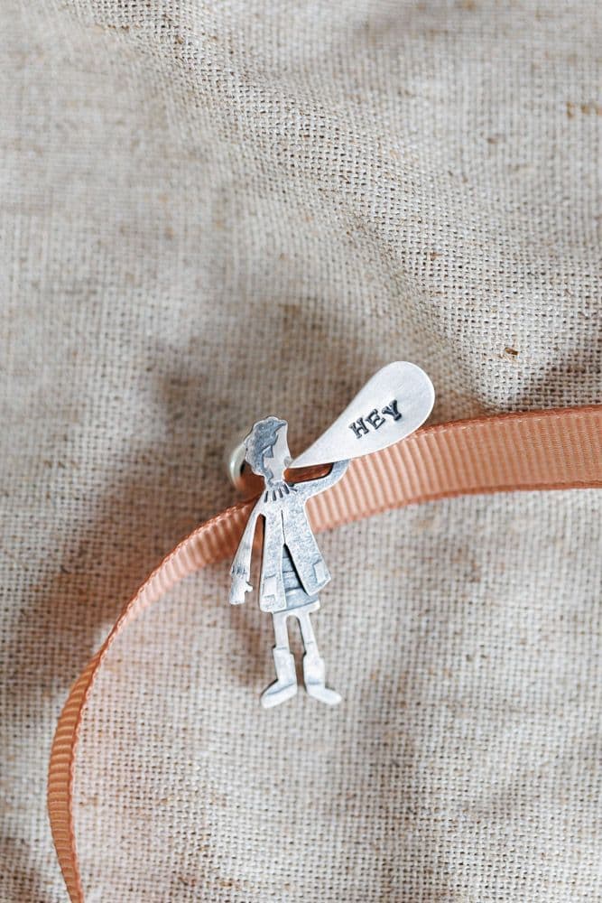 Becky Crow Jewellery | Handmade Sterling Silver & 24ct Gold Leaf Hey Pin