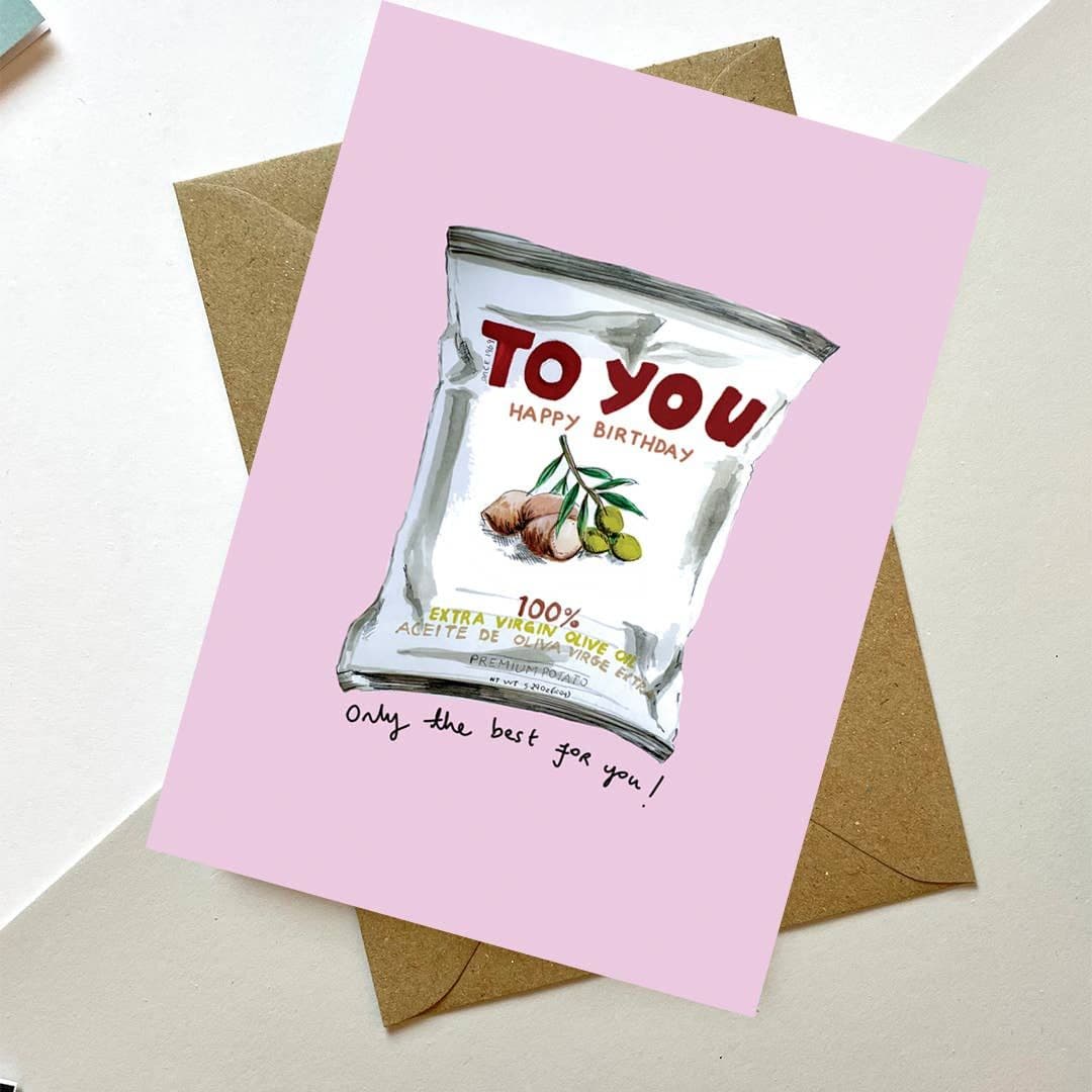 Max Made Me Cards | Torres Crisps Birthday Card | Illustrated Birthday ...