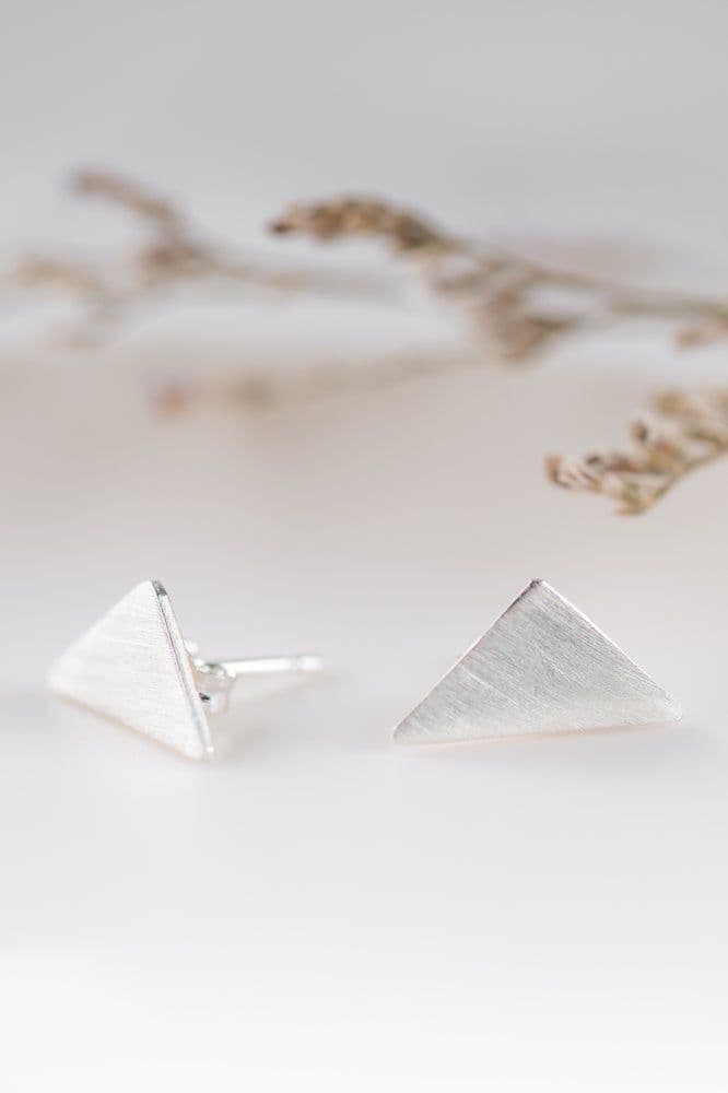 Clare Elizabeth Kilgour Jewellery | Triangle Stud Earrings in Brass ...