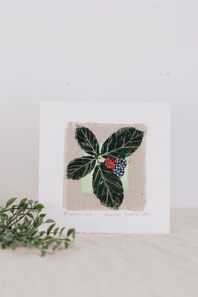 Dasalee Textile Art | Original Blackberries Painting on Irish Linen ...